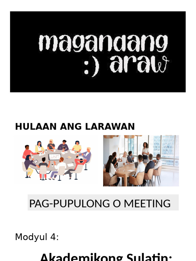 Pagsulat Ng Memorandum, Adyenda at Katitkan Ng Pulong | PDF