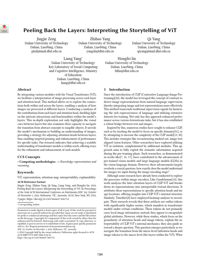 Peeling Back The Layers - Interpreting The Storytelling of ViT | PDF ...