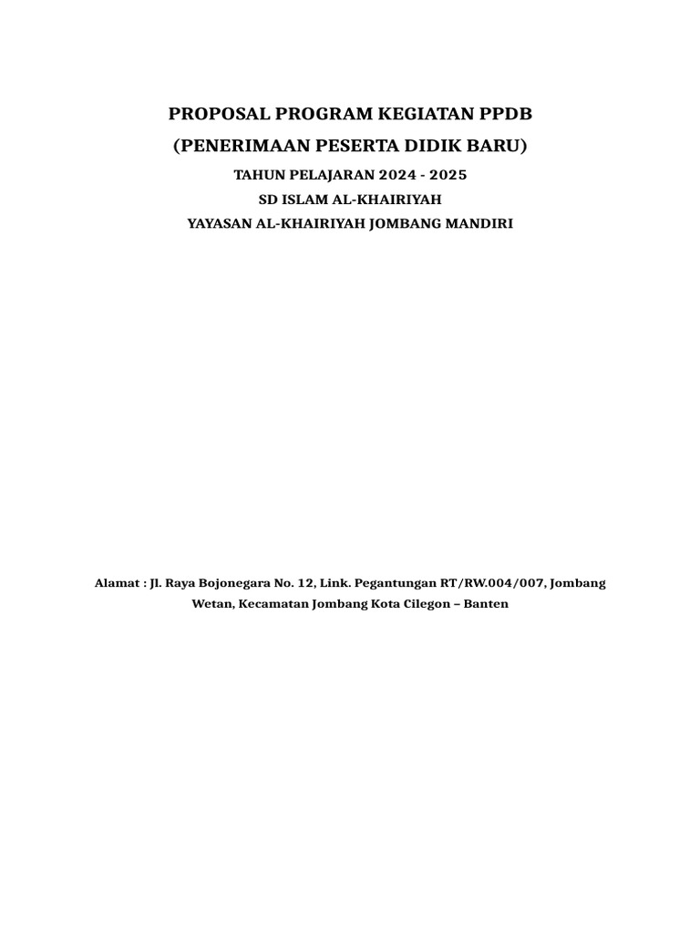 Proposal PPDB 2024-2025 | PDF