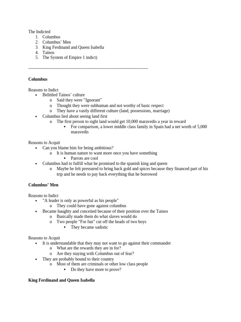 Columbus Trial | PDF | Christopher Columbus | Reason