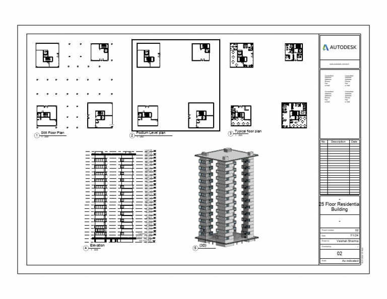 25 Floor Residential Building Plan | PDF | Technical Drawing | Drawing