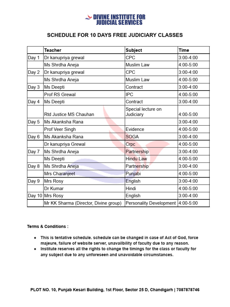 Schedule 1 | PDF