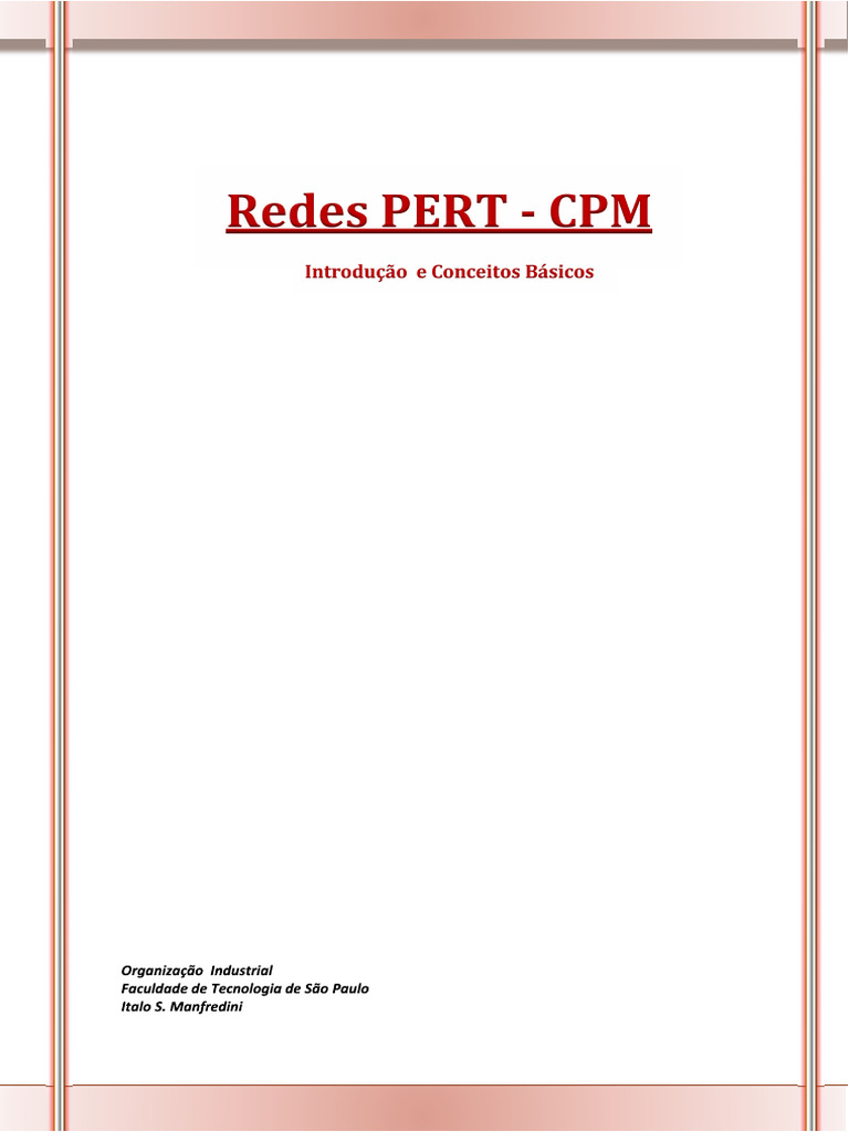Redes PERT CPM Conceitos Básicos | PDF | Técnicas | Cibernética