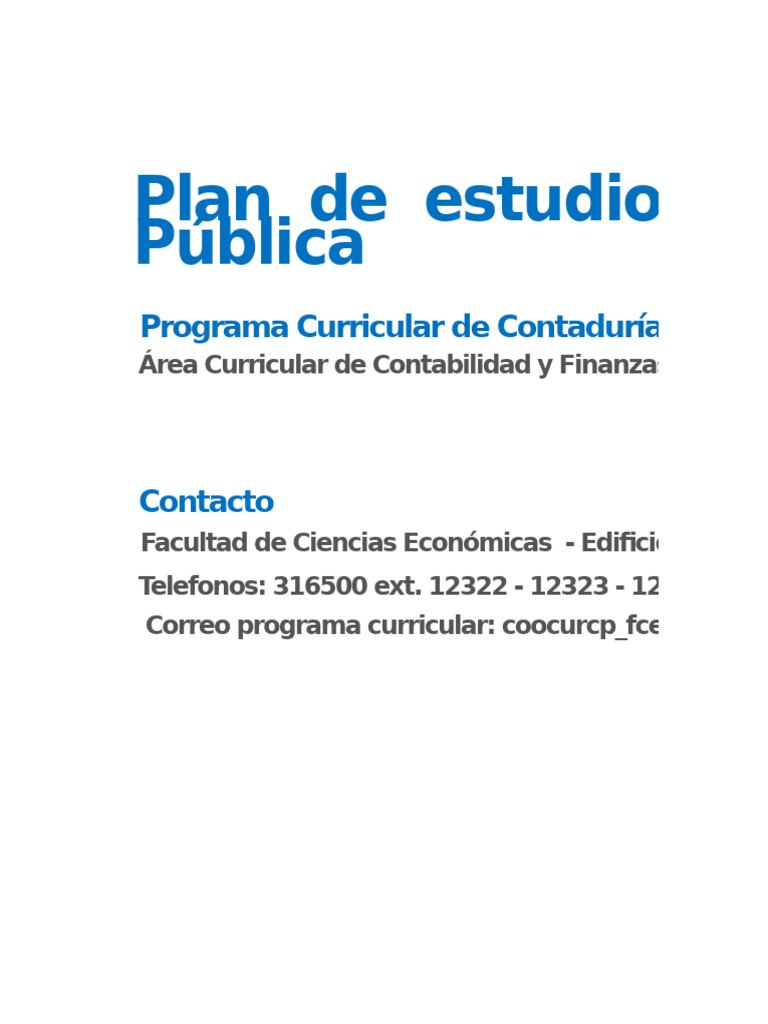 Plan de estudios interactivo - Contaduría Pública 2024 1.0 | PDF | Contabilidad | Estadísticas