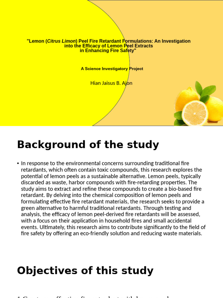 Lemon Peel Fire Retardant Efficacy | PDF | Fires | Textiles
