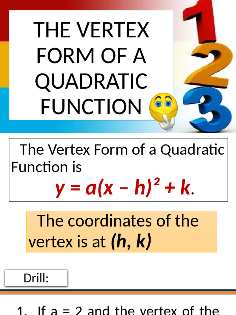 Vertex Form Quadratic Guide | PDF