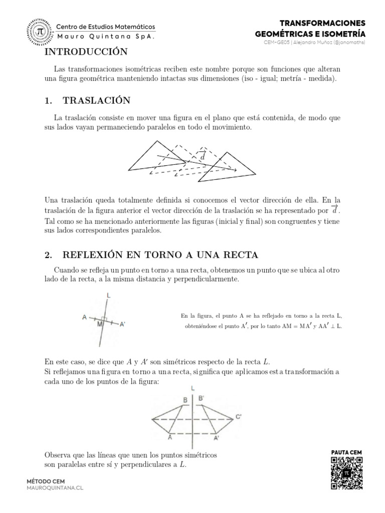 GE05 - Transformaciones Isométricas | PDF | Sistema de coordenadas ...