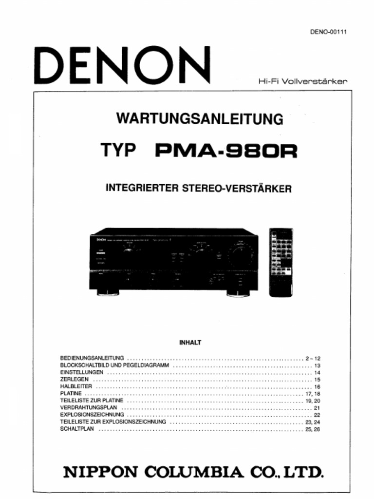 Denon Pma-980r SM | PDF