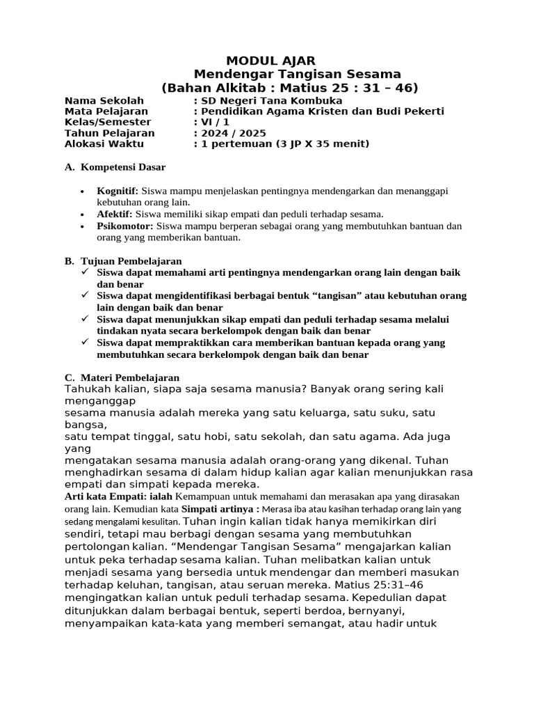 Modul Ajar Model Role Playing | PDF
