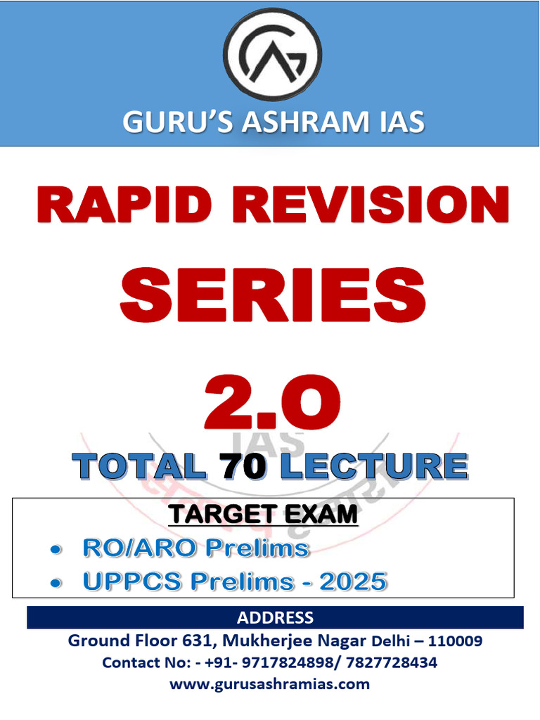 Guru's Ashram IAS Revision Series 2.0 | PDF