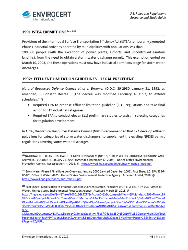 US Rules and Regulations Part C | PDF | Clean Water Act | Stormwater