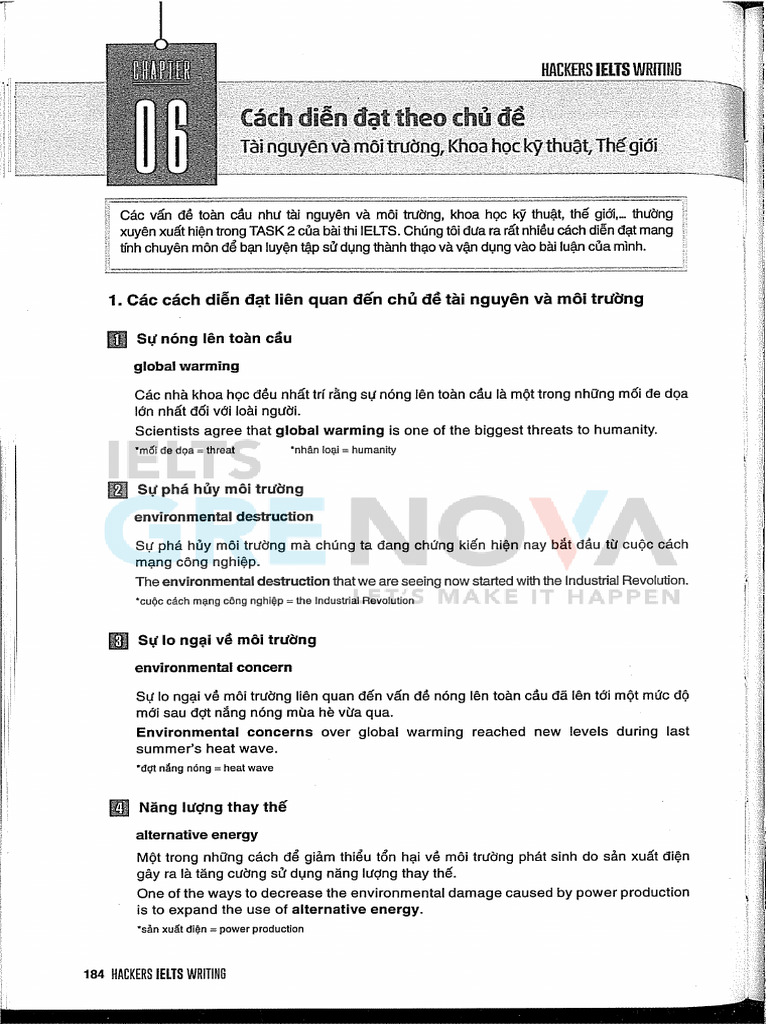 Hacker IELTS Writing Task 2 - Chapter 6 Vocab | PDF