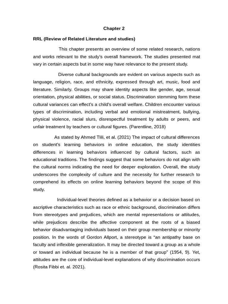 RRL | PDF | Prejudices | Stereotypes