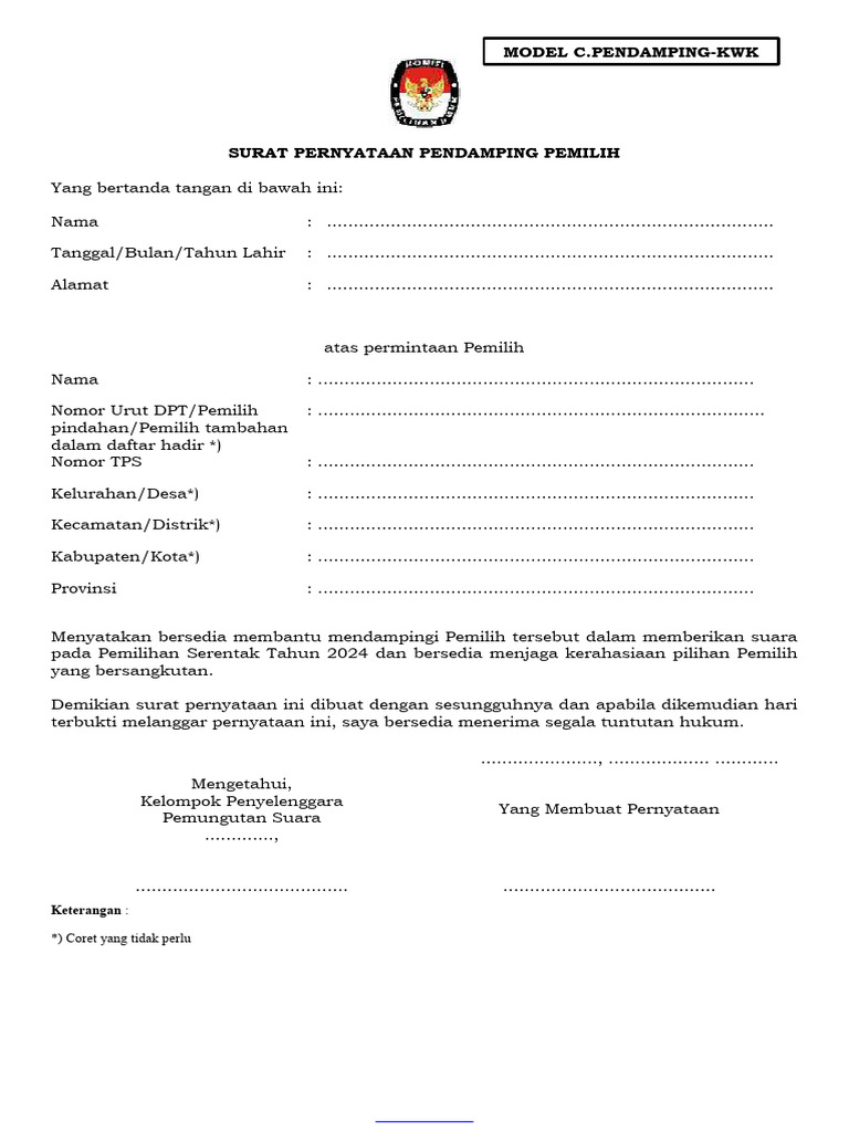 Surat Pendamping | PDF