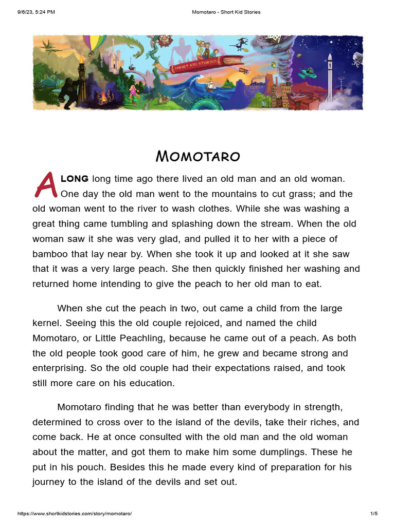 Momotaro - Short Kid Stories | PDF | The Wonderful Wizard Of Oz
