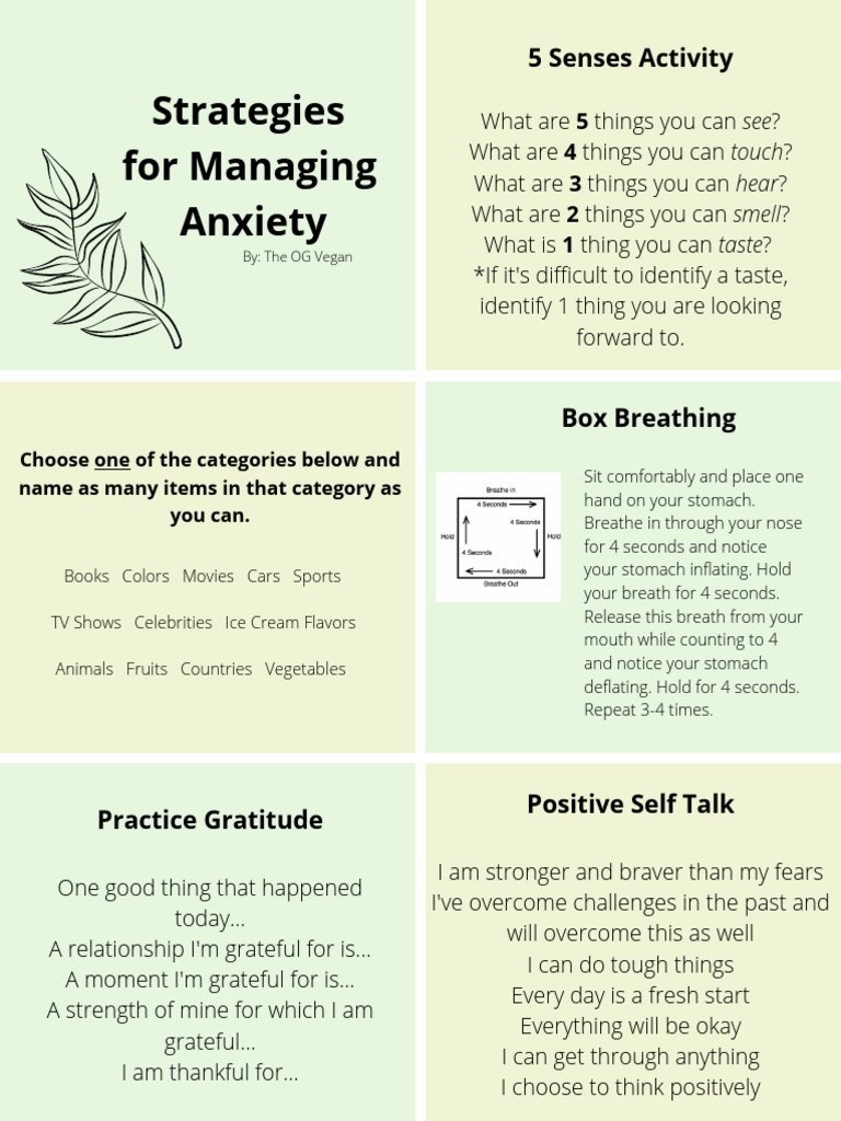 Strategiesfor Managing Anxiety | PDF | Thought | Anxiety