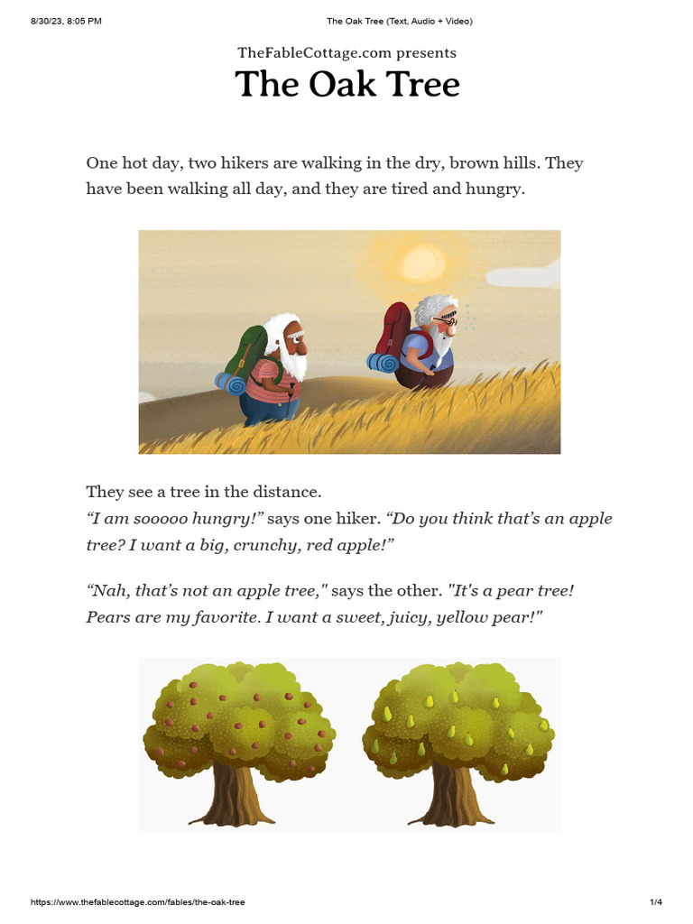 The Oak Tree: A Fable of Unexpected Gifts | PDF | Trees