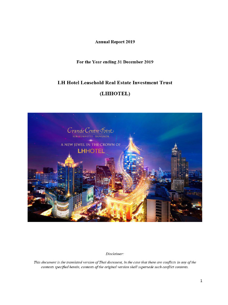 Lhhotel - Annual Report 2019 | PDF