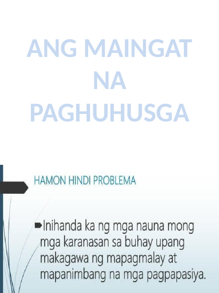 Maingat Na Paghuhusga | PDF