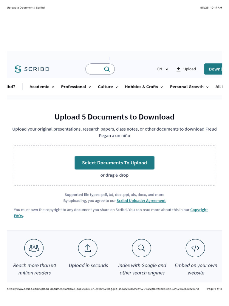 Upload A Document - Scribd | PDF | Scribd | Software
