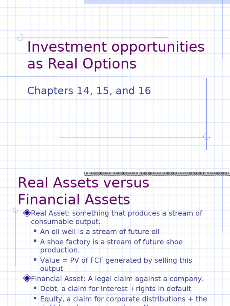 Note 3 Chap 14 Comm 479 2022 Intro To Real Options and Basics | PDF | Option (Finance) | Put Option