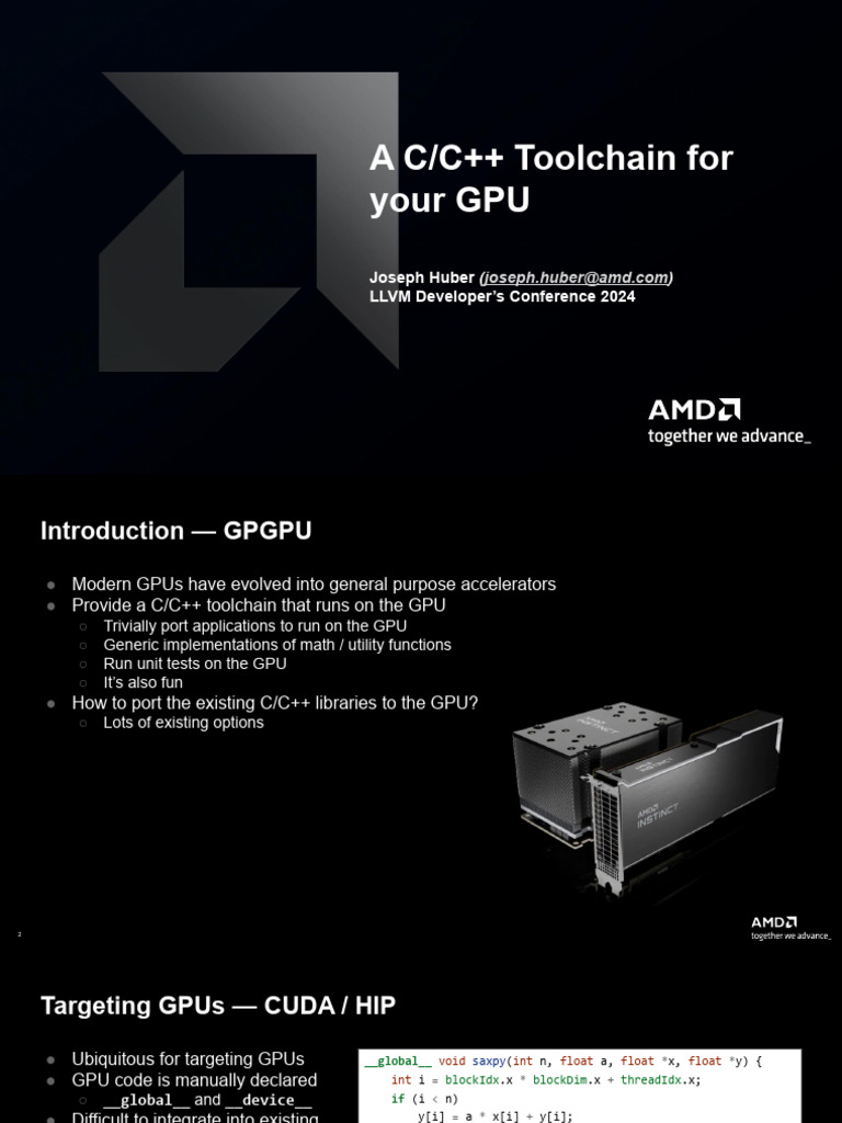 Huber A CPlusPlus Toolchain For Your GPU | PDF | Computer Architecture | Computer Engineering