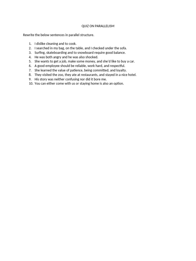 Quiz On Parallelism | PDF