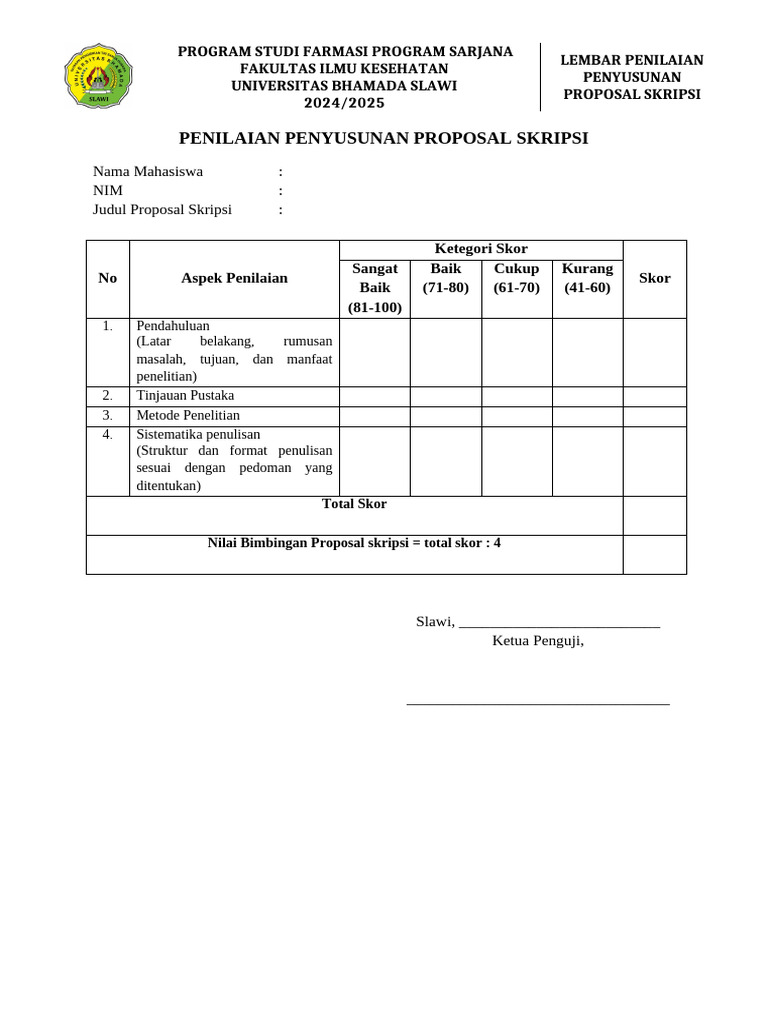 2425-PENILAIAN PENYUSUNAN PROPOSAL | PDF