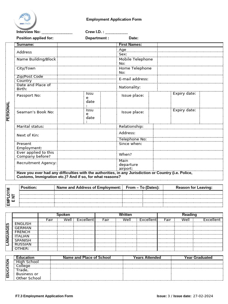 Employment Application | PDF