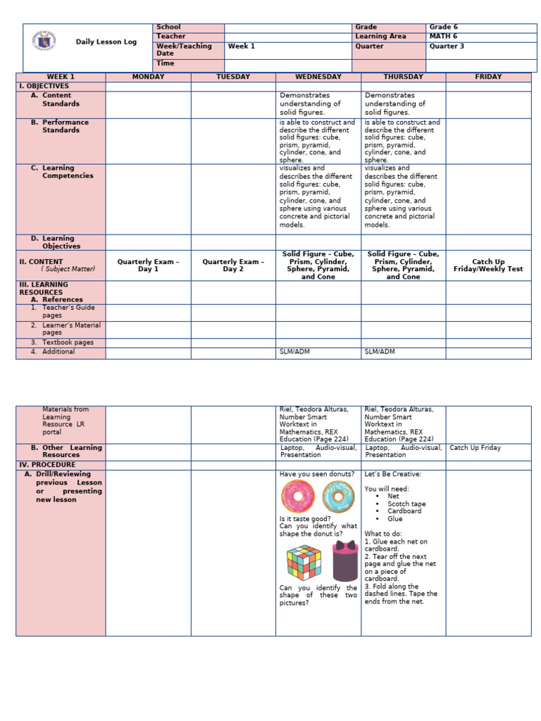 DLL_MATH_Q3_W1 | PDF | Rectangle | Shape