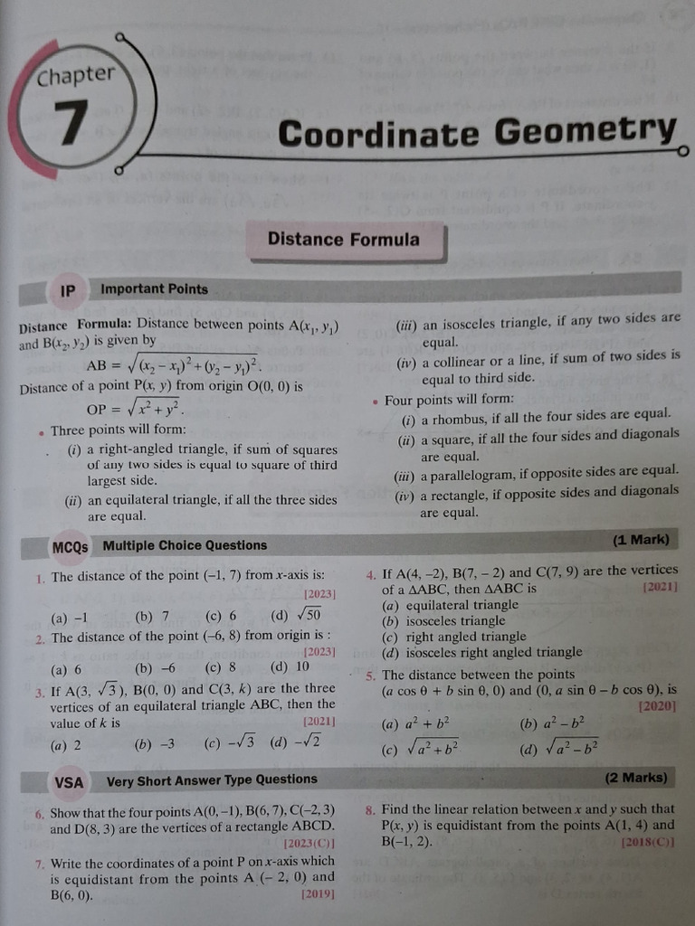 Coordinate Geometry Pyqs | PDF | Triangle | Rectangle