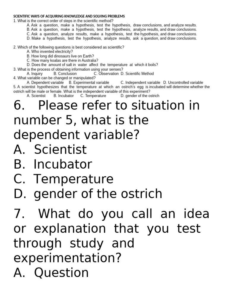 Grade 7 | PDF | Experiment | Hypothesis