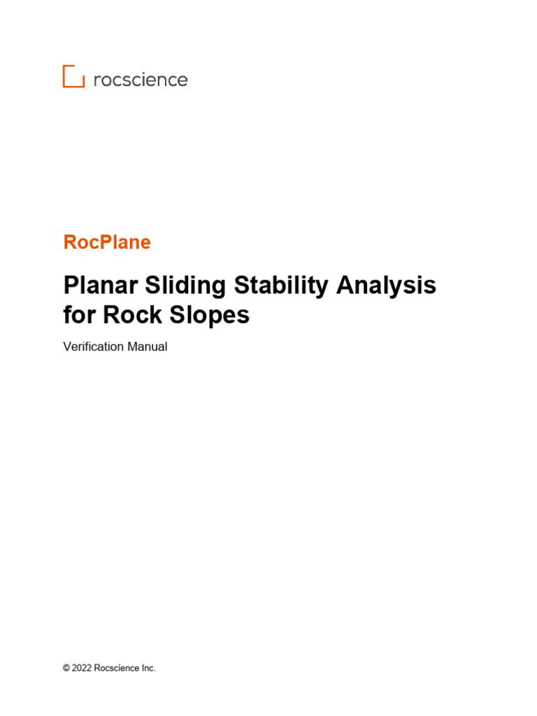 RocPlane Stability Analysis Guide | PDF | Slope | Fracture