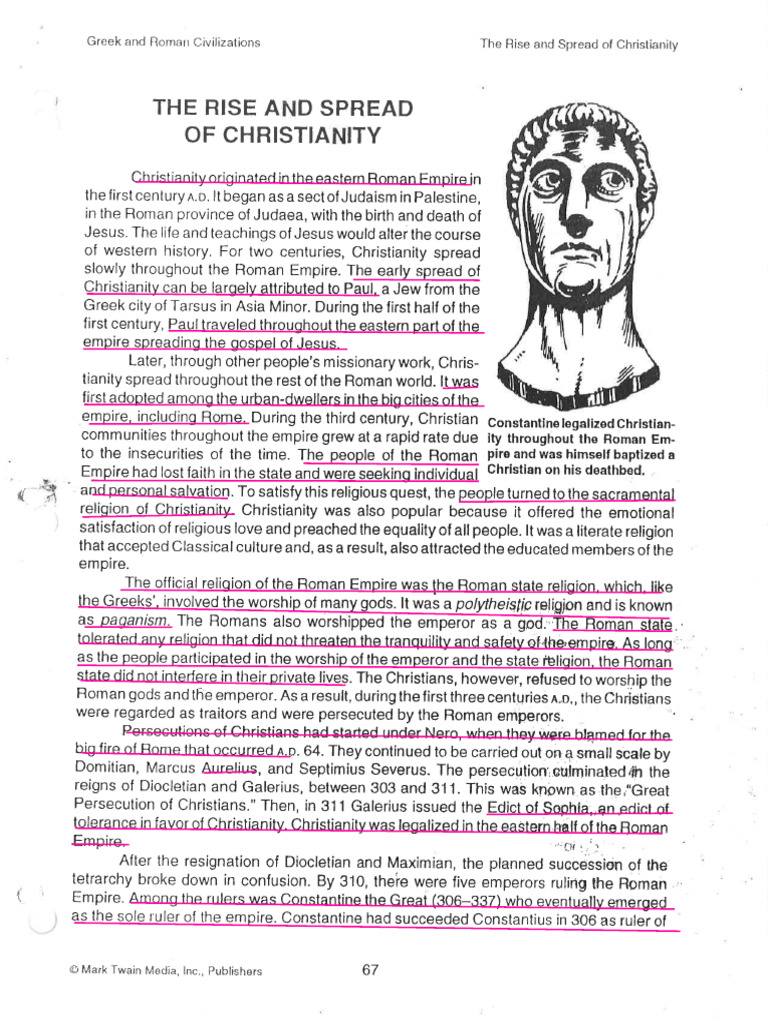 Constantine and Christianity READING WORKSHEET | PDF
