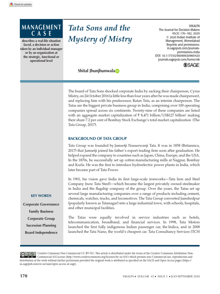 jhunjhunwala-2020-tata-sons-and-the-mystery-of-mistry | PDF | Dividend