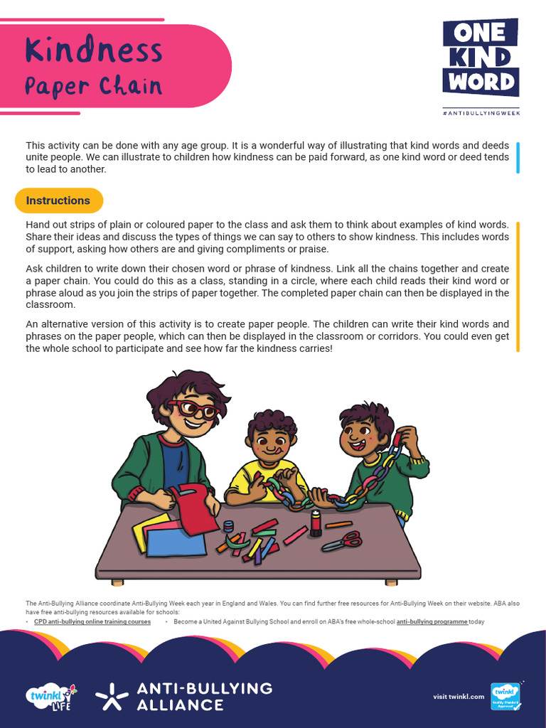 Kindness Paper Chain Activity | PDF