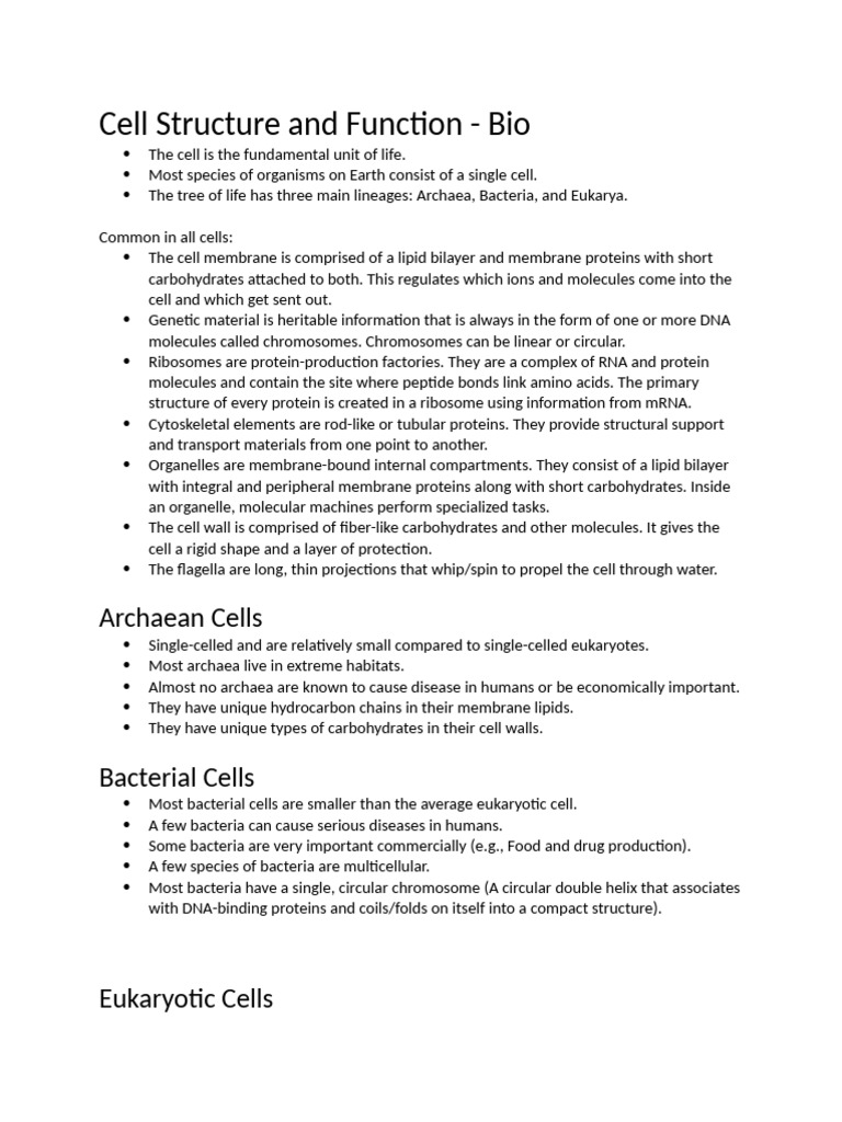 Cell Structure and Function - Biological Principles | PDF | Cell ...
