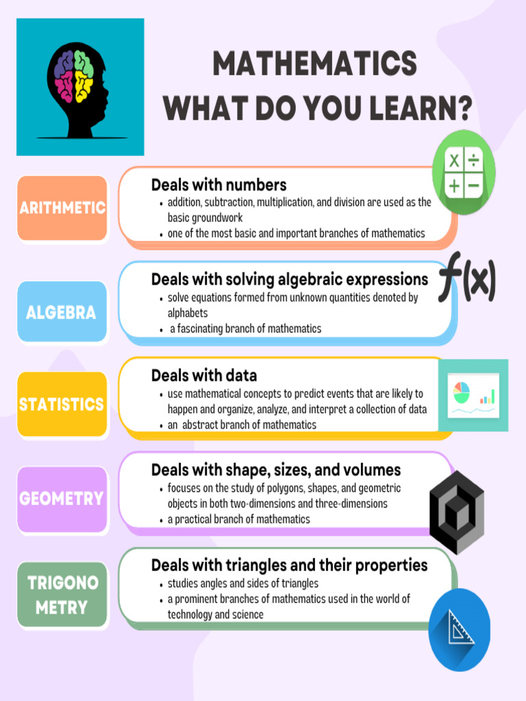 Overview of Key Mathematics Branches | PDF