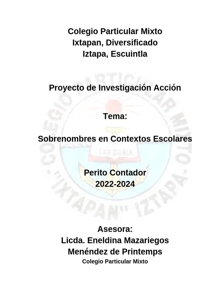 Perito Contador | PDF | Metodología de encuesta | Autoestima