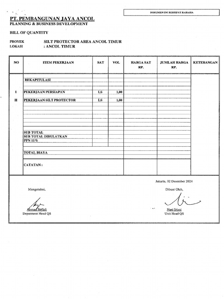 BQ Silt Protector Area Ancol Timur | PDF