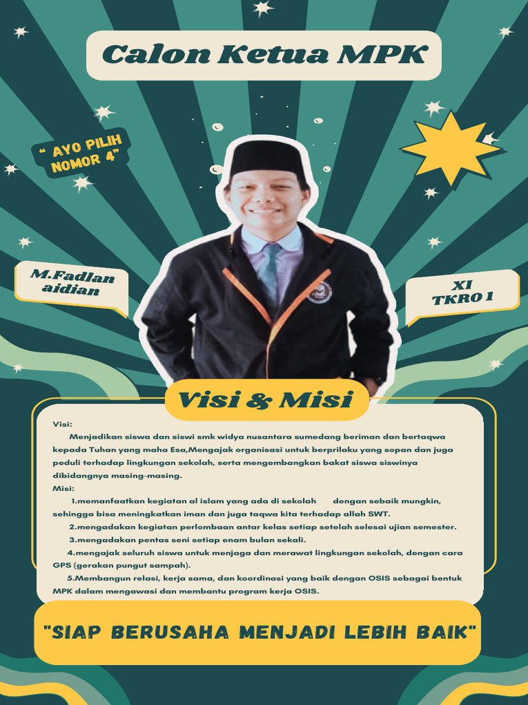 Hijau Kreatif Pasangan Calon Ketua Dan Wakil Ketua MPK Instagram Story ...