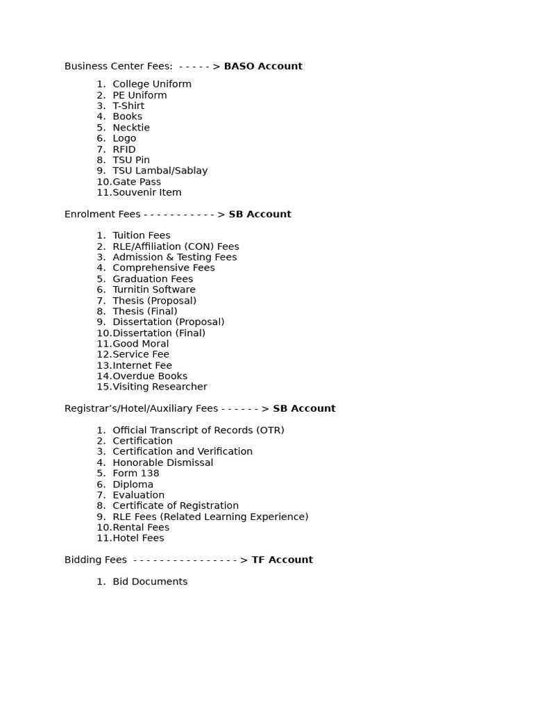 Link, Biz Trans Fees | PDF