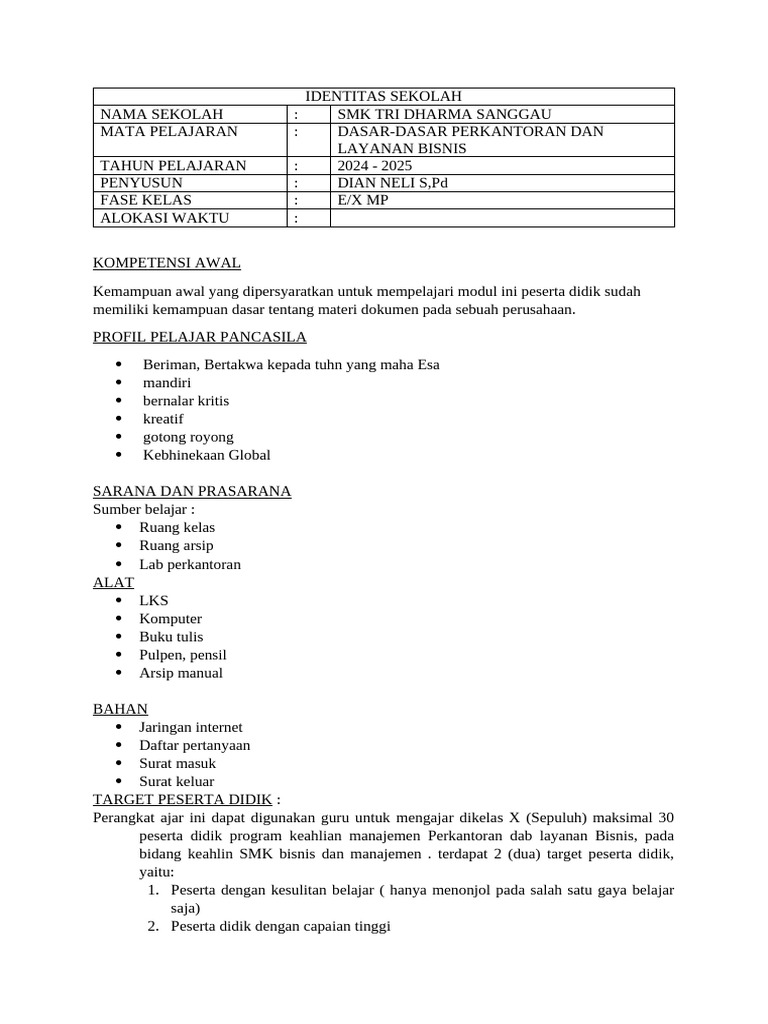 Modul Belajar Kejuruan 10 MP Elemem Bisnis Digital | PDF