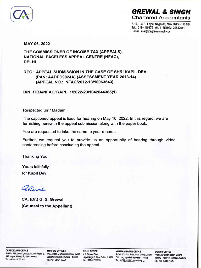 Appeal Submission | PDF | Appeal | Taxes