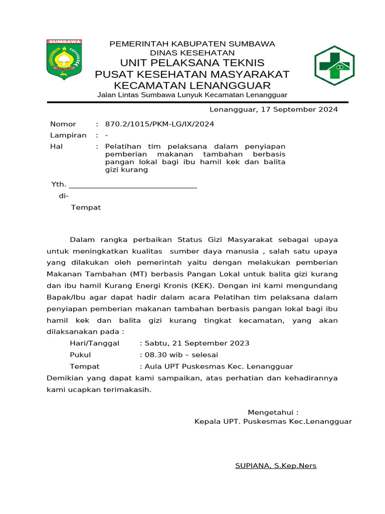 Surat PMT | PDF