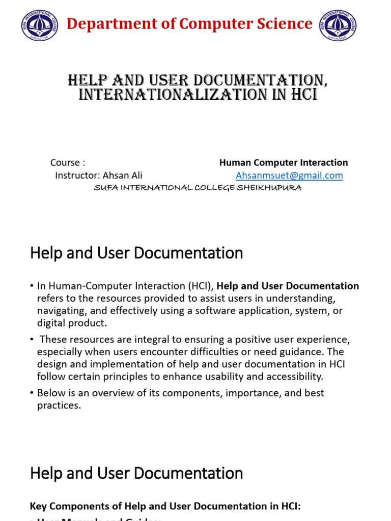 11. Help and User Documentation | PDF | Human–Computer Interaction | Usability