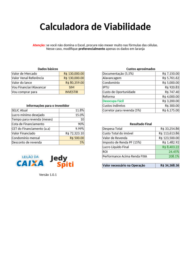 Calculadora de Viabilidade | PDF | Setor privado | Dinheiro