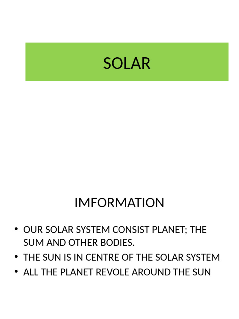SOLAR | PDF