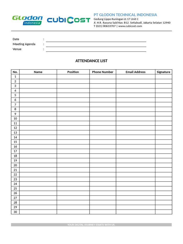 Meeting Agenda and Attendance List | PDF