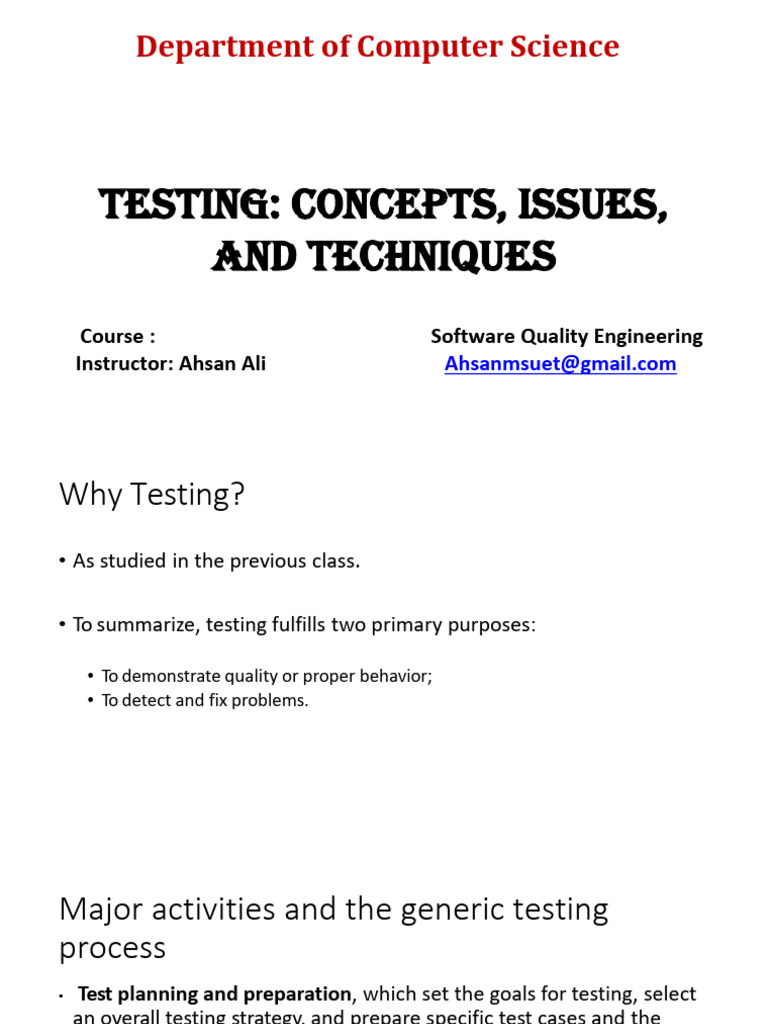 2testing Concepts Issues Pdf Software Testing Reliability Engineering 